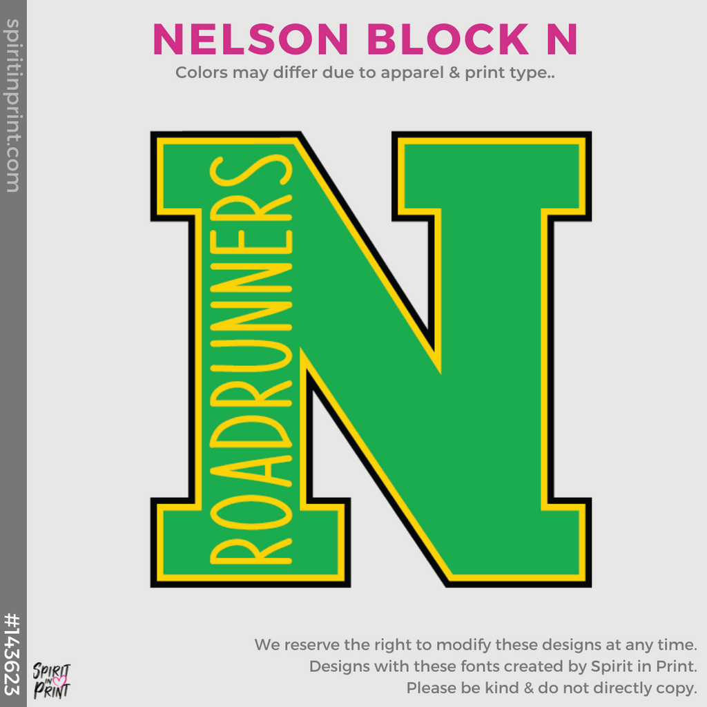 Full-Zip Hoodie - Black (Nelson Block N #143623) – Spirit in Print